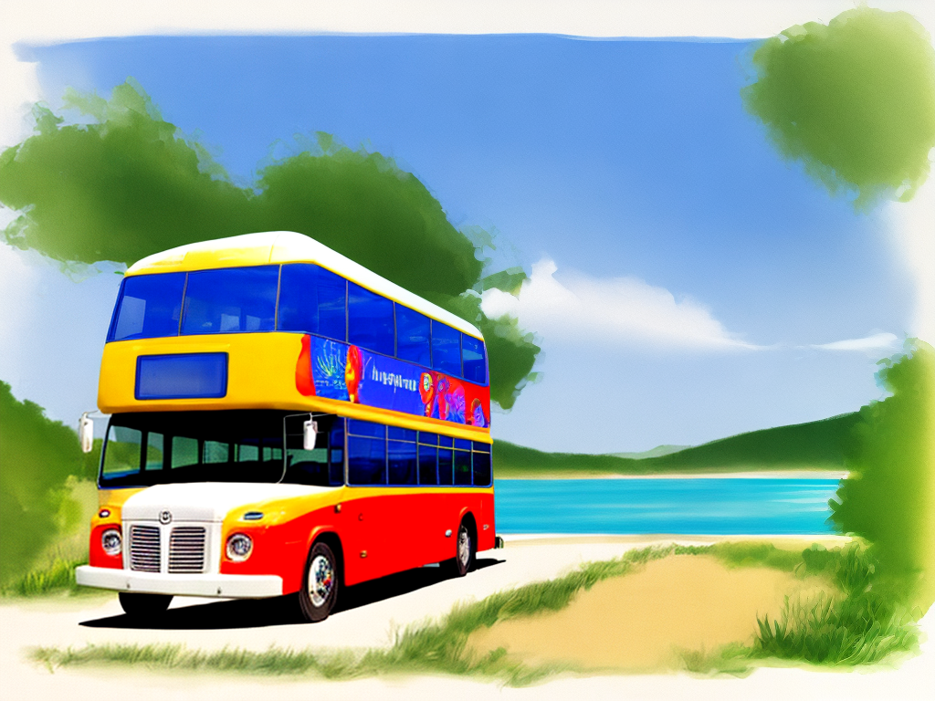 happy holiday card travel bus airplane boat