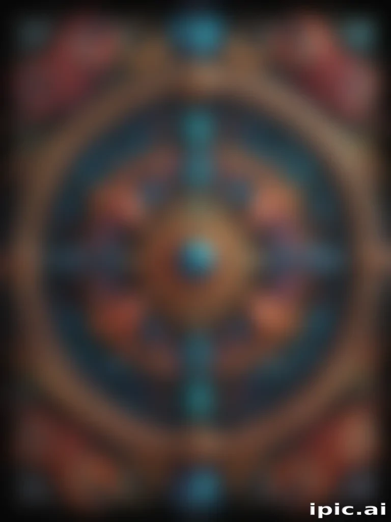 Intricate Design of a Mystical Book Cover with Vibrant Colors