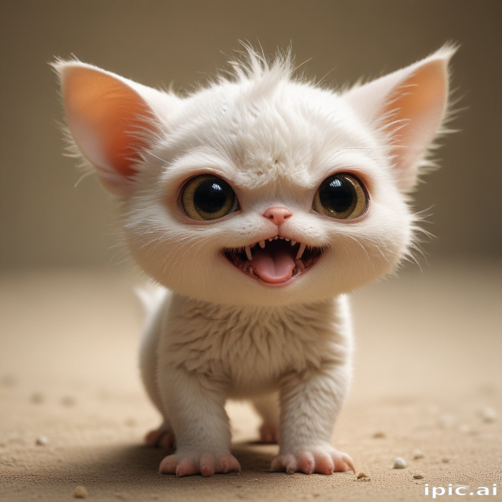 A Cute, Fluffy Kitten with Big Eyes and a Playful Smile.
