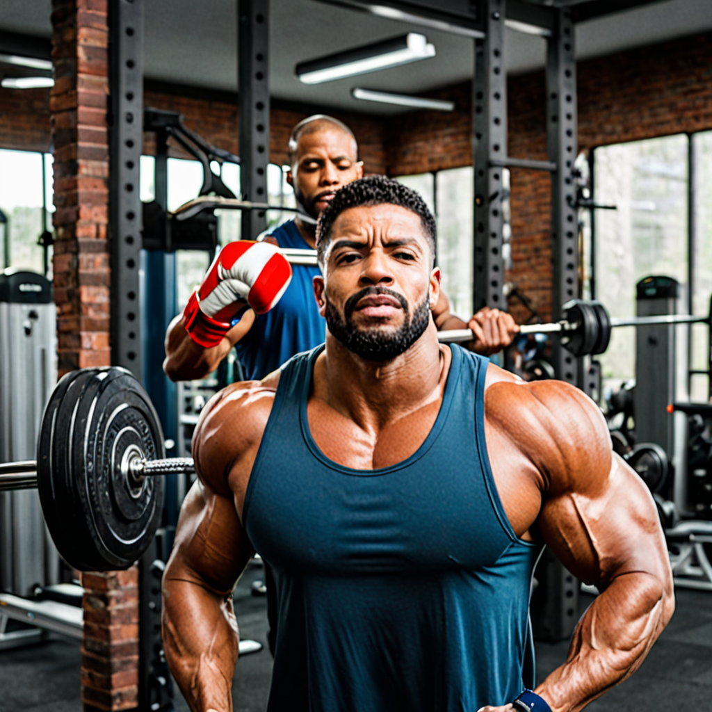 Homem treinando pesado na musculação