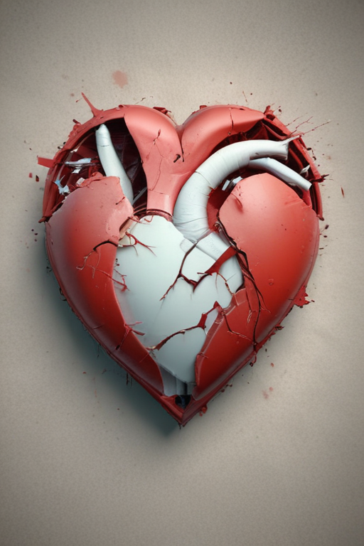 Fragmented Love: A Visual Representation of a Broken Heart's Inner Pain