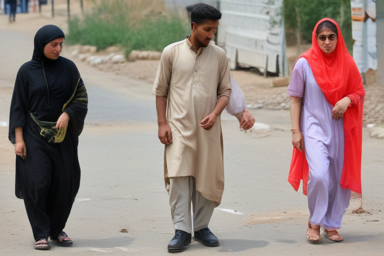Pakistani Muslim women men poop on the street