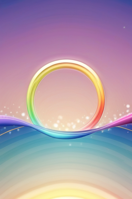 Vibrant Circular Spectrum Overlaid on Soft Gradient Waves and Sparkles