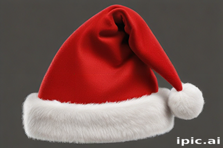 A Festive Red Santa Hat with White Fur Trim for Christmas Celebrations.