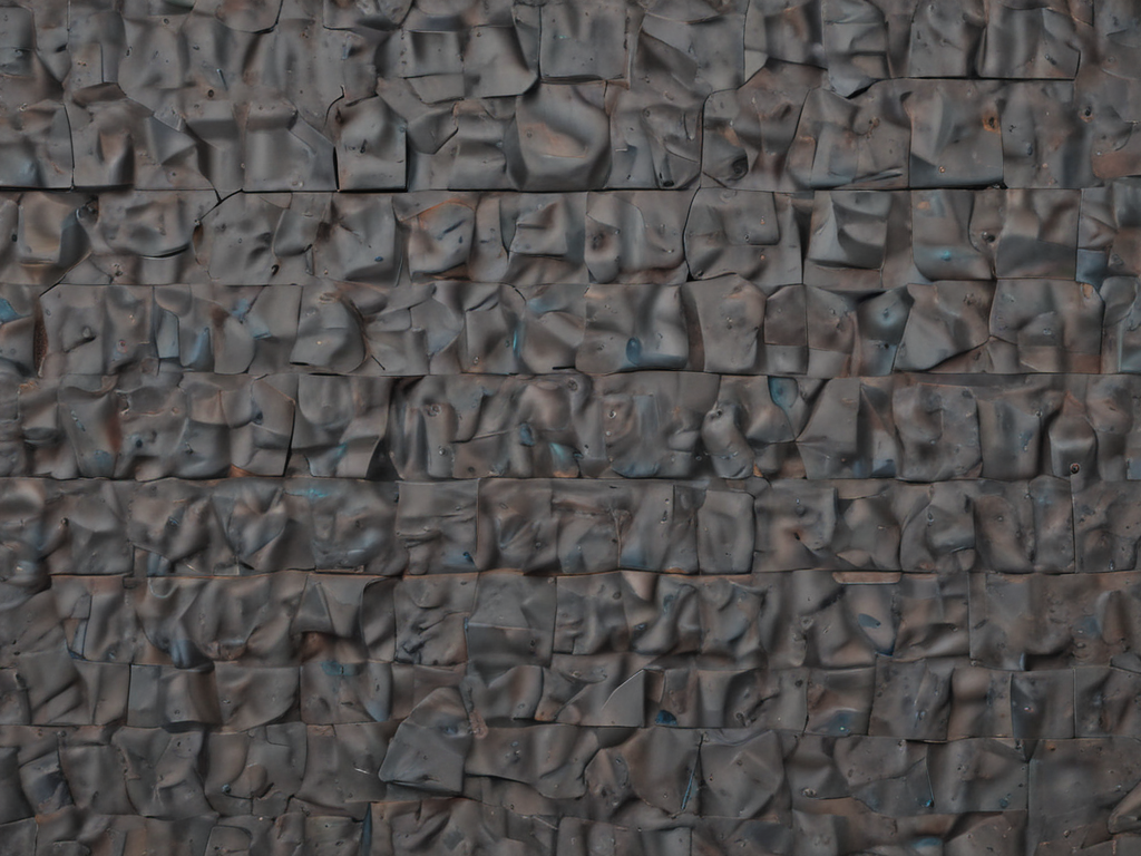 A Textured Wall of Crumpled Material in Shades of Dark Gray.