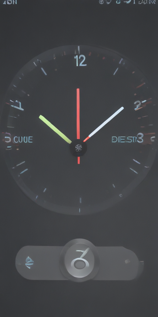 Digital Clock Display with Unique Design and Colorful Hour and Minute Hands
