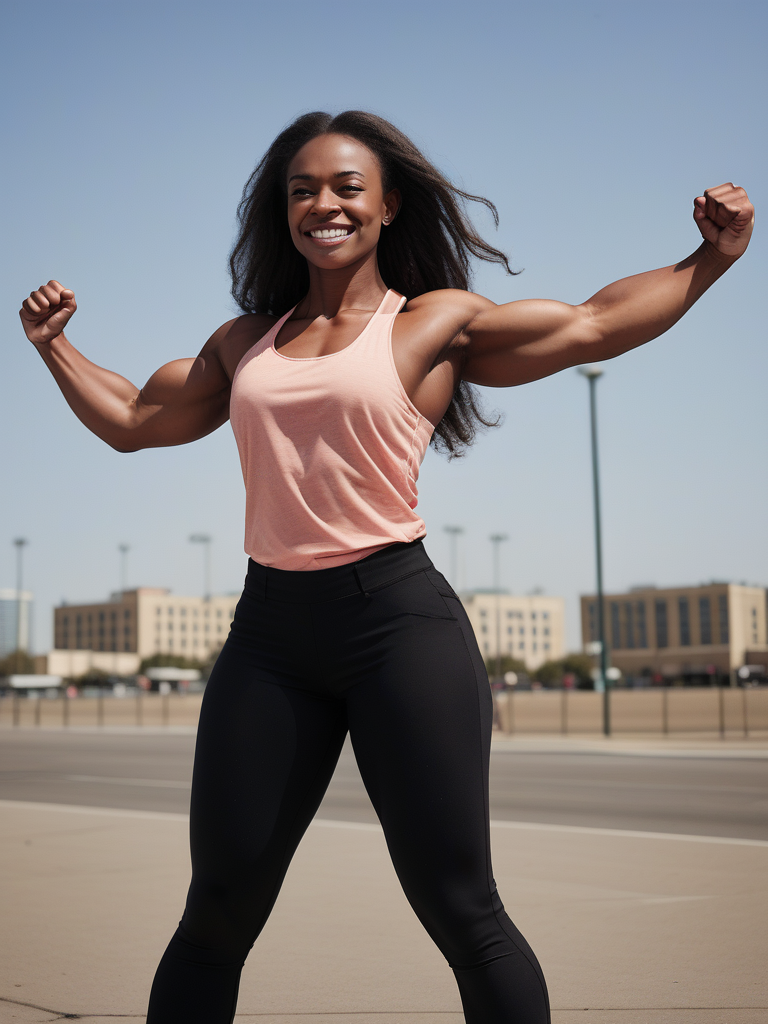 Empowered Woman Showcasing Strength and Confidence in Athletic Wear ...