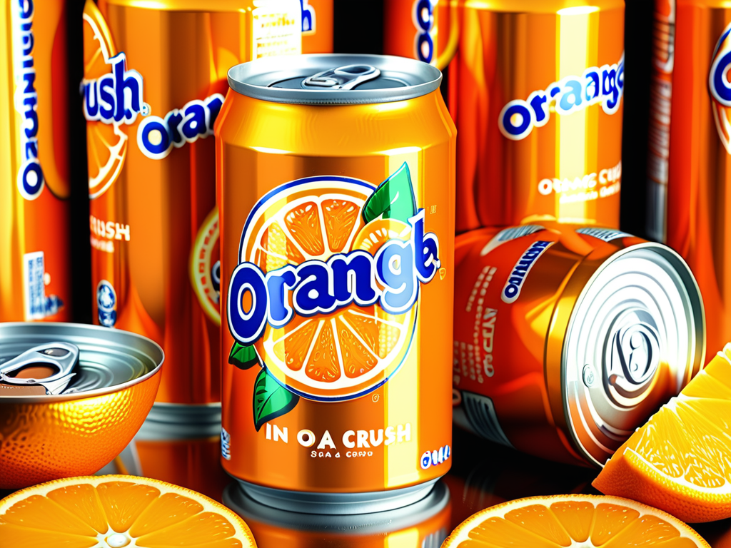 Refreshing Orange Soda Cans Surrounded by Juicy Orange Slices and ...