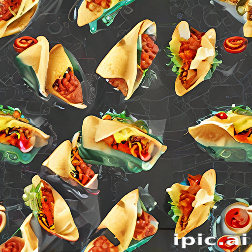 Colorful Arrangement of Delicious Tacos and Burritos on a Dark Background.