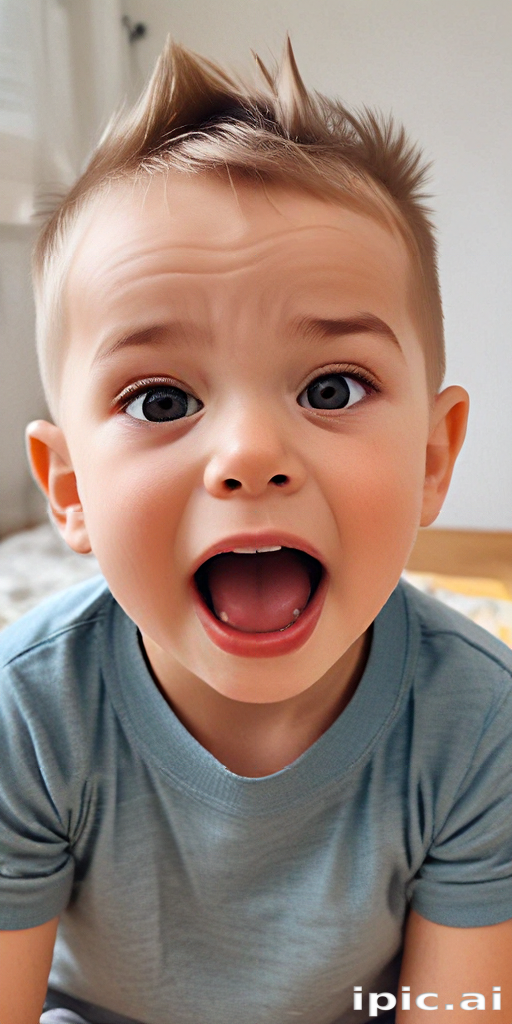 Excited Young Boy with Stylish Hair Showing His Enthusiastic Expression