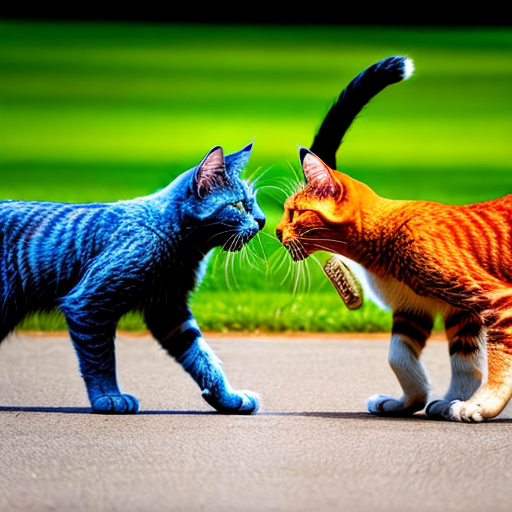 cats dueling eachother with their claws