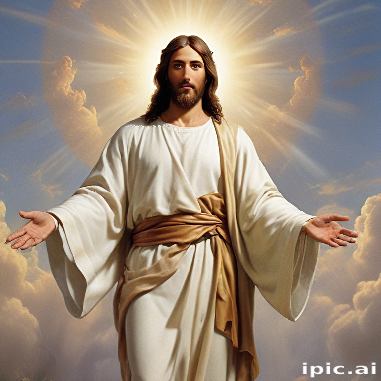 Radiant Figure of Jesus Christ Surrounded by Glorious Heavenly Light