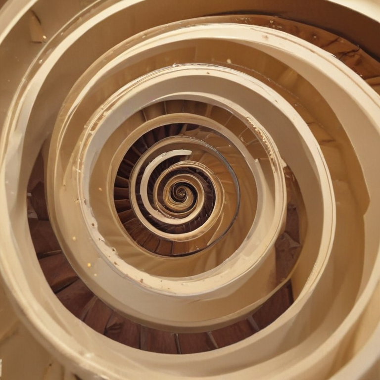 Intricate Spiral Staircase Leading to an Enigmatic and Captivating Perspective