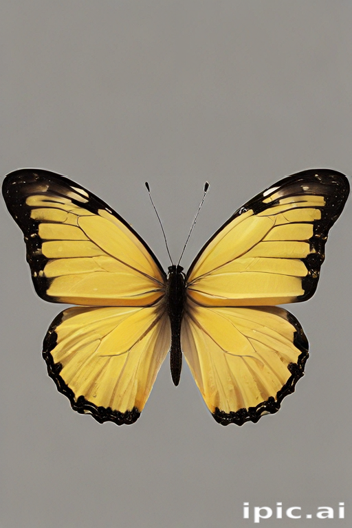 Stunningly Beautiful Yellow Butterfly Displaying Intricate Patterns and ...