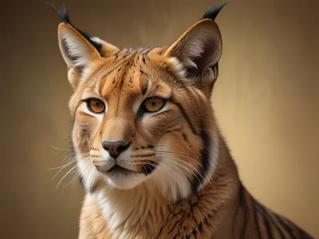 A Majestic Lynx with Striking Features Against a Soft Background