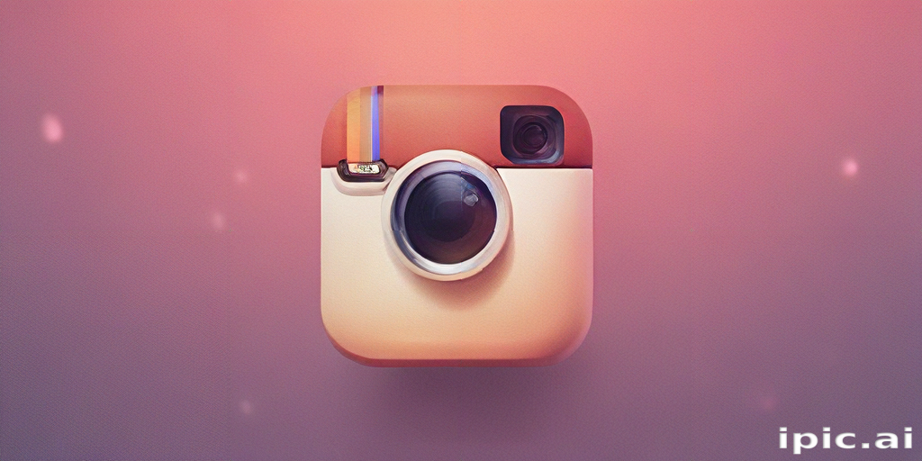 Stylized Instagram Logo on a Gradient Background with Soft Lighting Effects