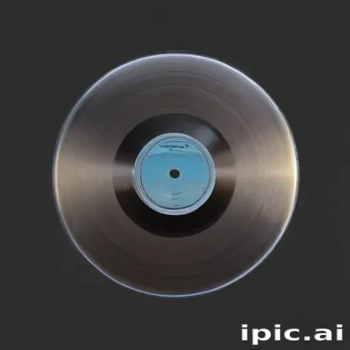 Classic Vinyl Record Spinning Gracefully Against a Dark Background