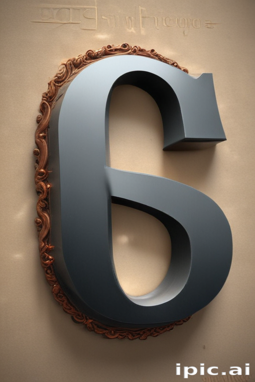 Elegant 3D Number Six Surrounded by Ornate Decorative Frame Design
