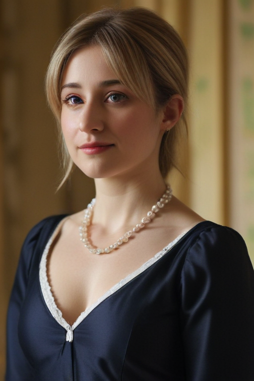 allison mack with a pearl necklace in walloton hall