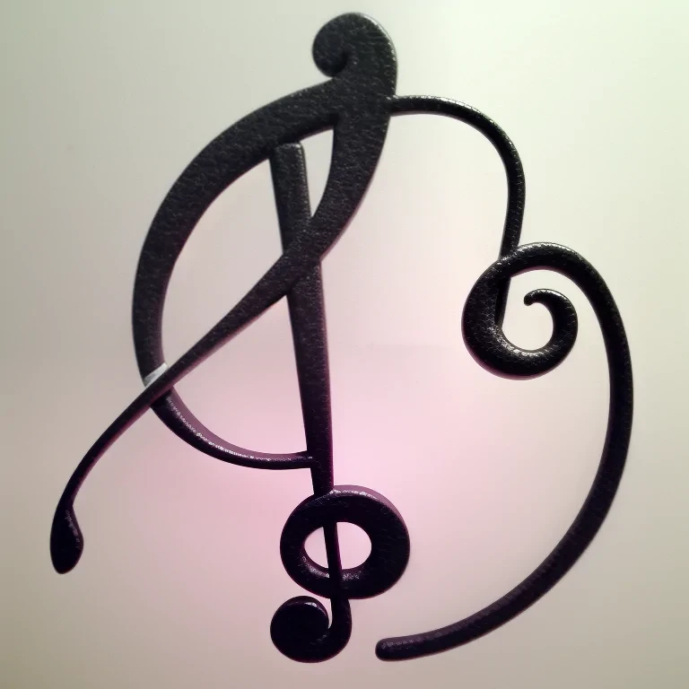Elegant Musical Symbol Combining Treble Clef and Bass Clef Design