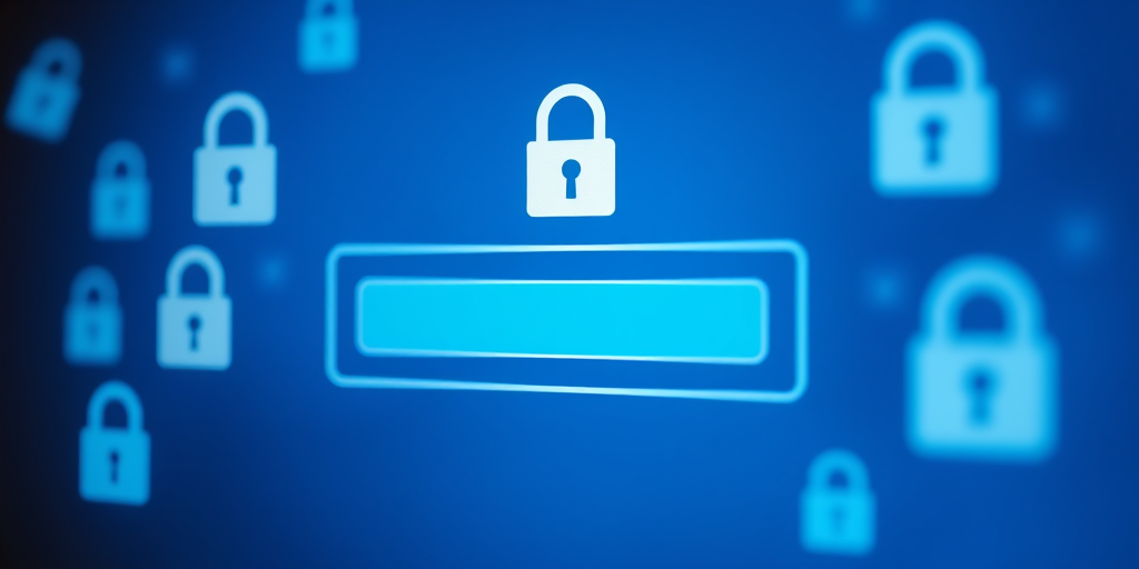 Digital Security Concept: Multiple Locks Surrounding a Central Input Field