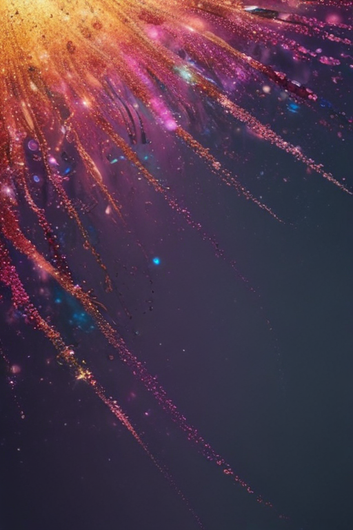 Vibrant Cosmic Explosion of Colorful Light and Sparkling Particles in Space