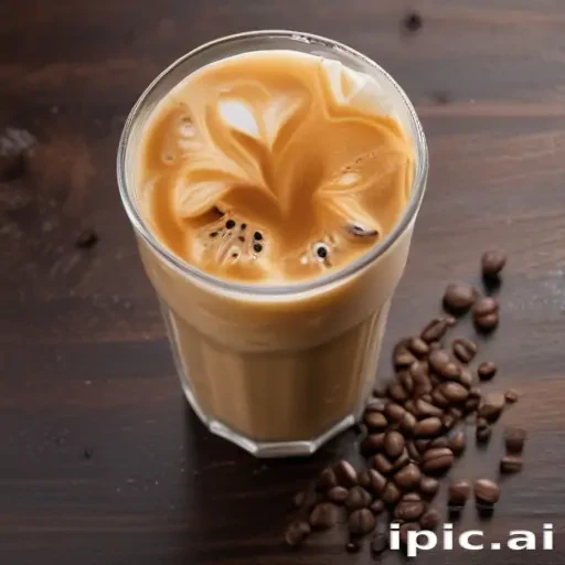A Deliciously Crafted Glass of Iced Coffee with Beautiful Latte Art.