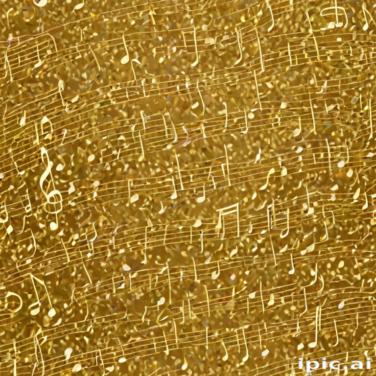 Golden Musical Notes Dancing Across a Shimmering Background of Harmony
