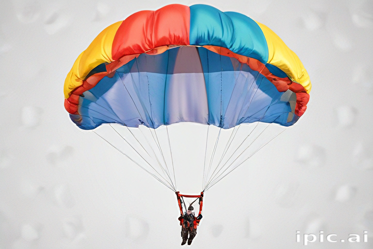 A Colorful Parachute Descending Gracefully from the Sky Above.