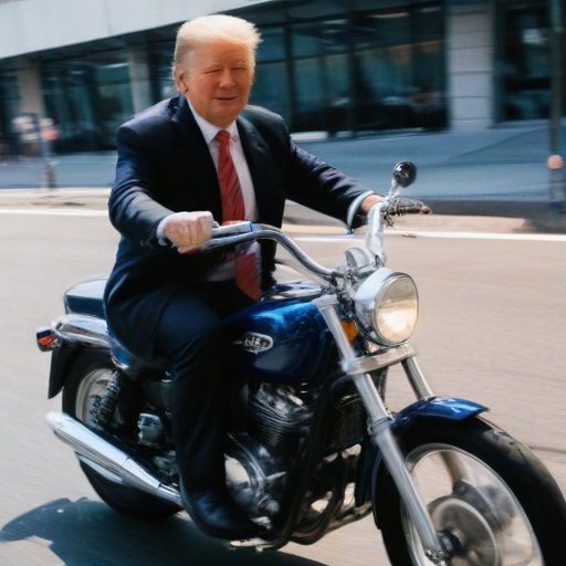 Donald Trump on motorcycle