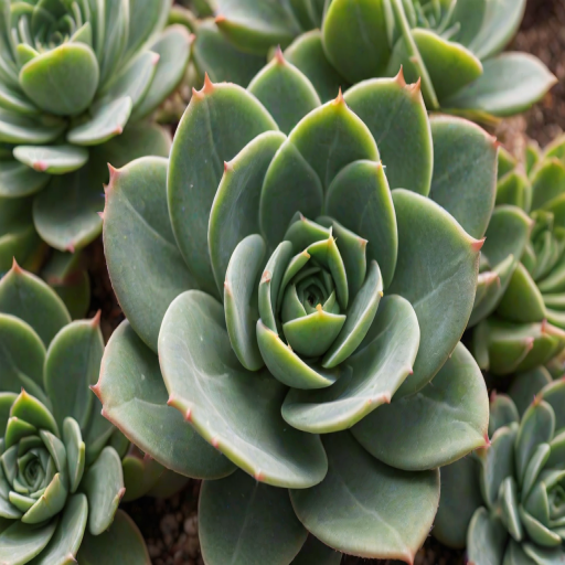 Close-Up View of a Beautiful Green Succulent Plant with Spiraling Leaves