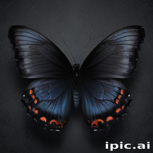 Stunning Black Butterfly Displaying Striking Blue and Orange Patterns ...