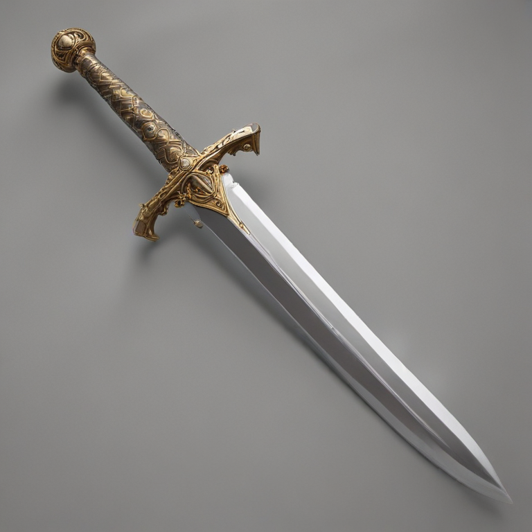 Exquisite Ornate Sword with Intricate Design and Polished Steel Blade