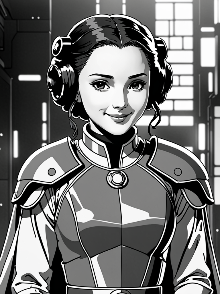 Padmé Amidala, anime, manga, 2d, ghibli, ghost in a shell, black and ...