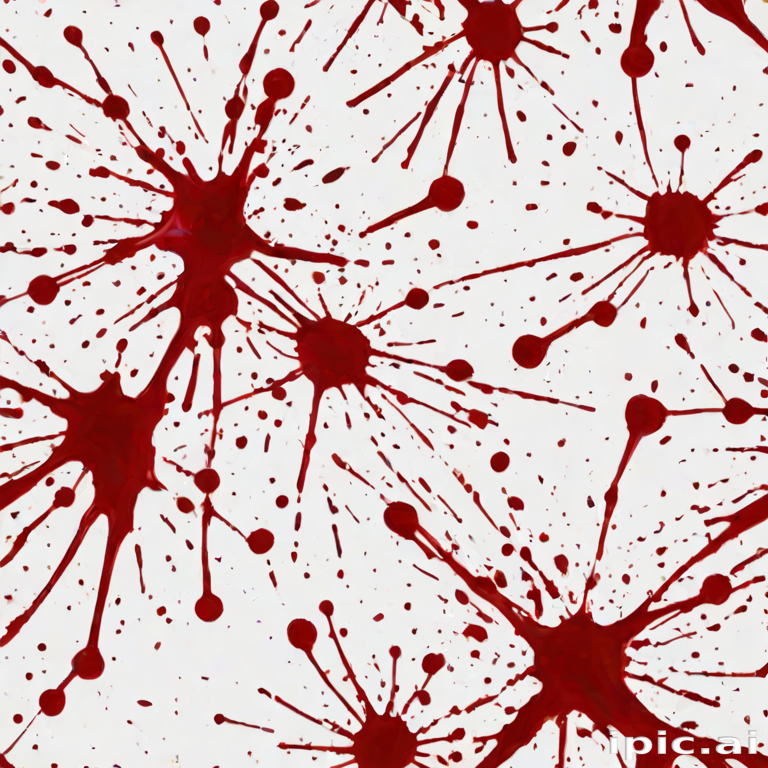 Abstract Art Featuring Bold Red Splashes Against a White Background