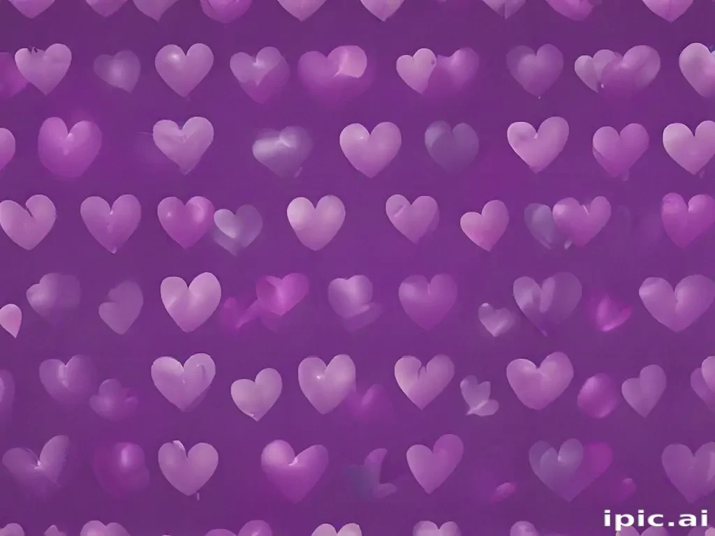 Vibrant Purple Background Filled with Delicate Heart Shapes in Various ...