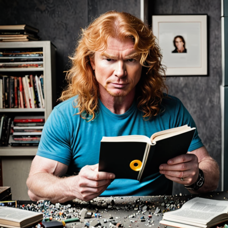 Dave Mustaine destroying a house with a wrecking ball while reading his ...
