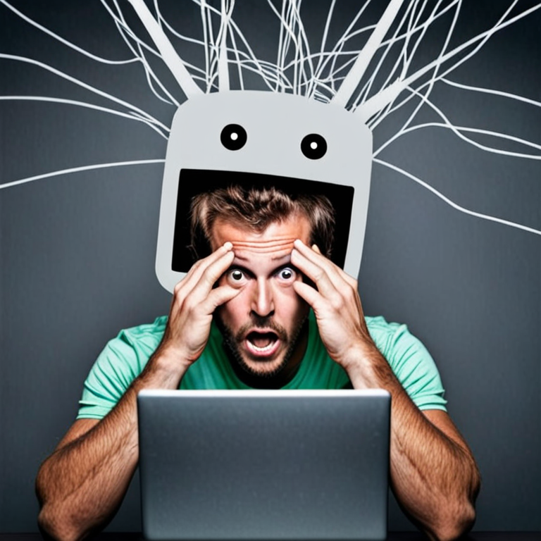 person afraid of technology