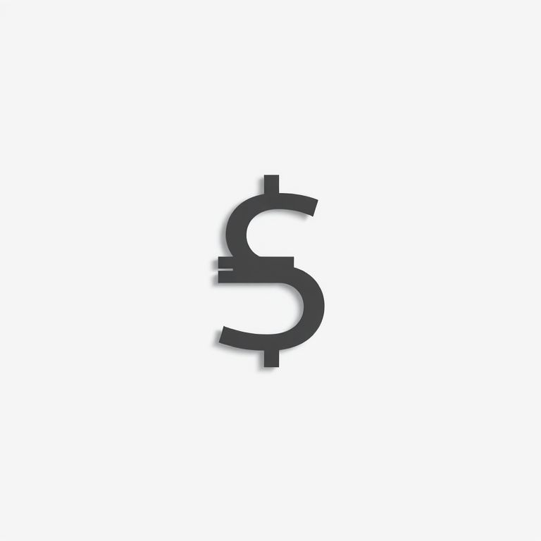 Stylized Dollar Sign on a Clean, Minimalist Background for Financial Themes
