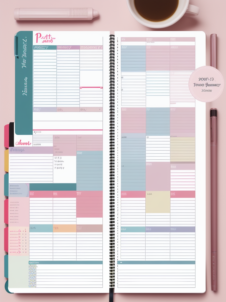 Organized Monthly Planner Layout with Colorful Sections for Effective ...