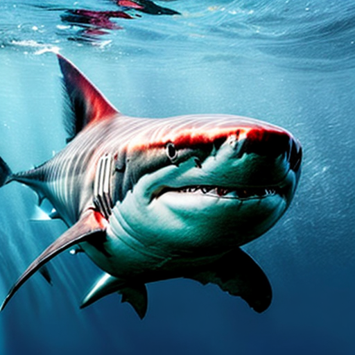 Shark holding machine gun