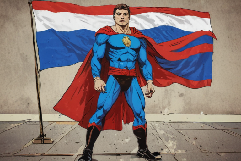 Russia as if it were a comic book super hero cartoon