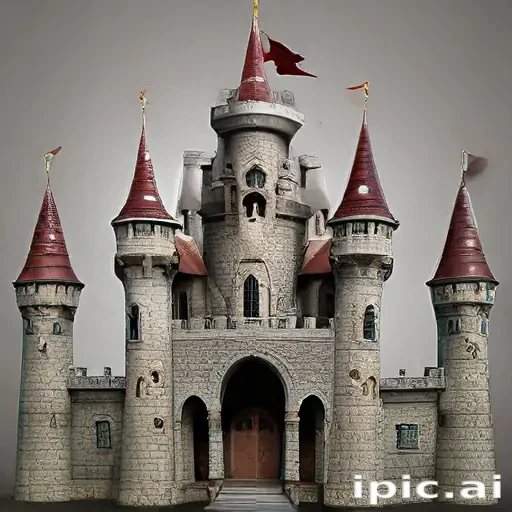 Intricately Designed Fairytale Castle with Tall Towers and Colorful Flags