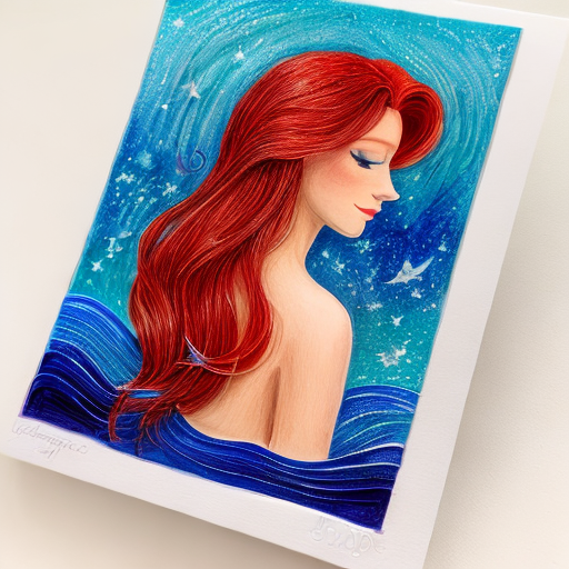 beautiful red-haired mermaid
