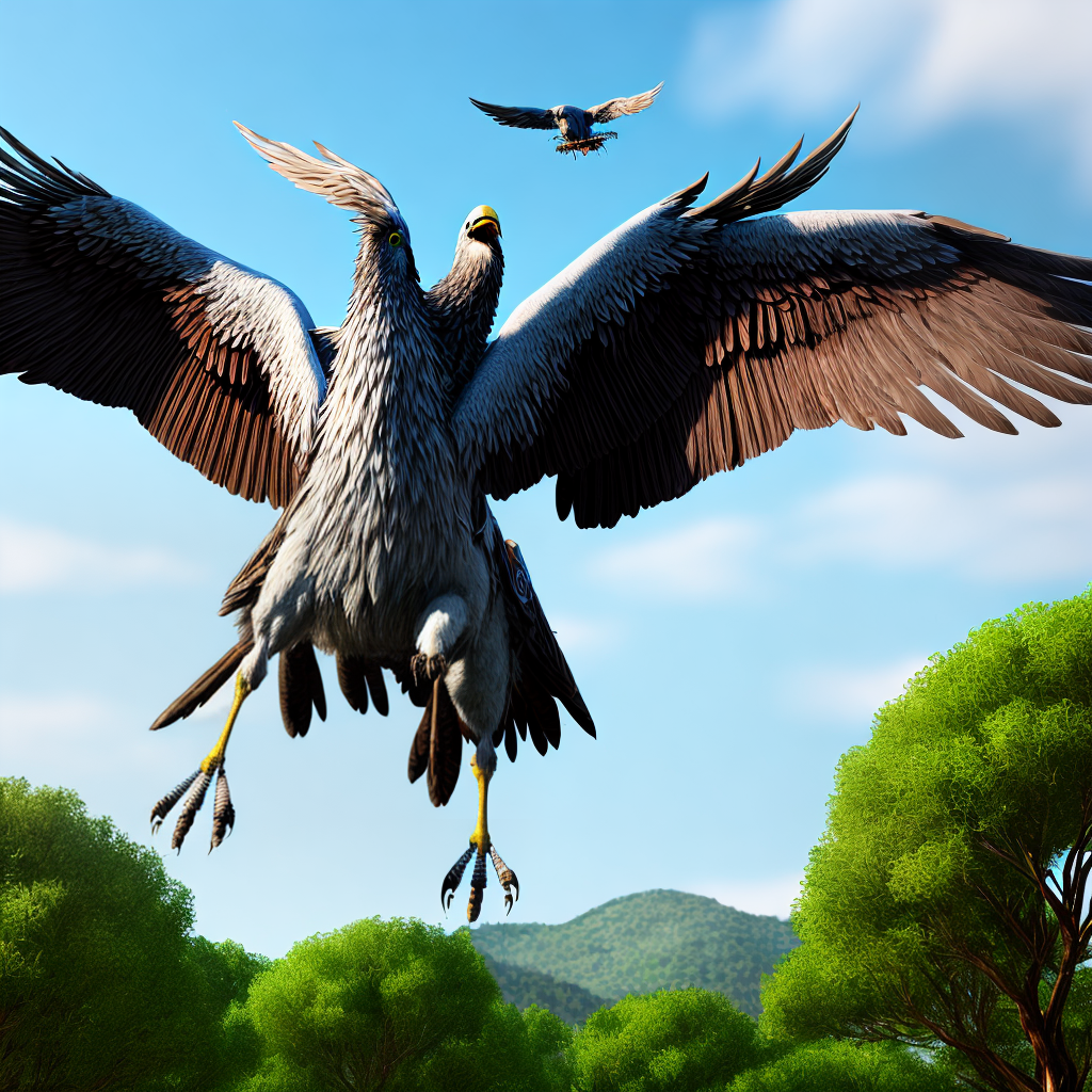 A flying carriage with wings, ultra realistic