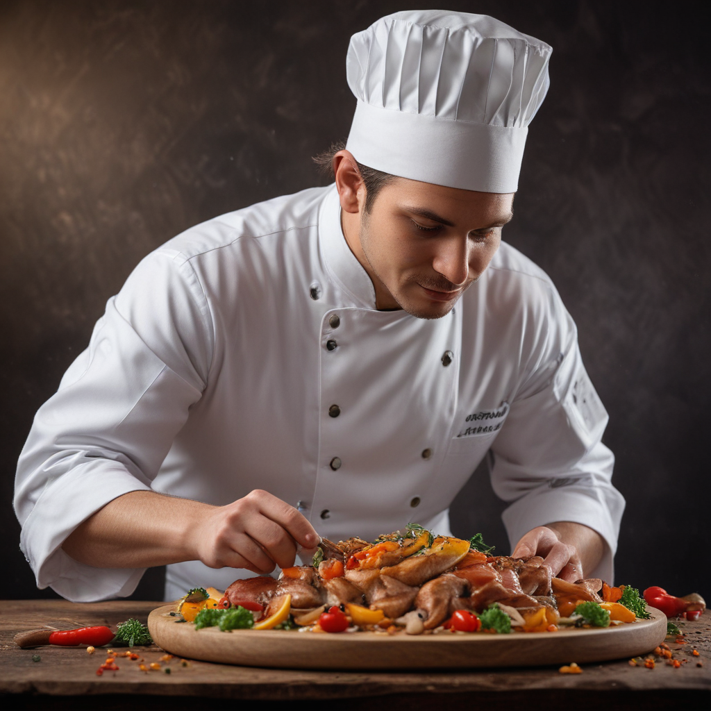Dedicated Chef Carefully Arranging a Beautifully Plated Gourmet Dish