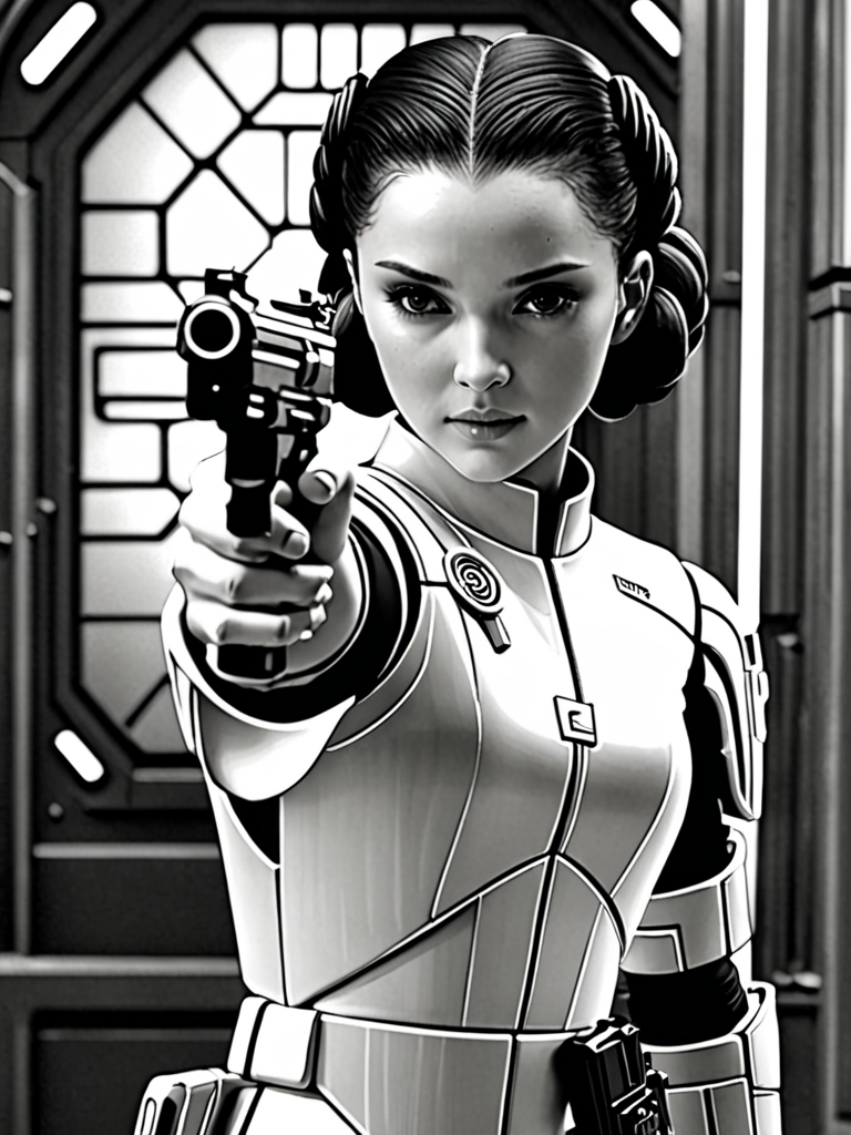 Padmé Amidala, anime, manga, 2d, ghibli, ghost in a shell, black and ...
