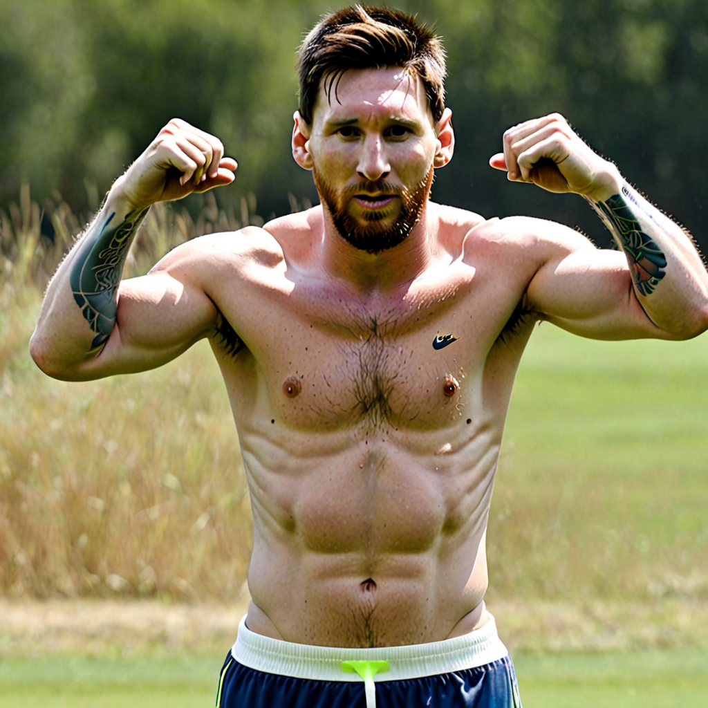 Messi sem camisa