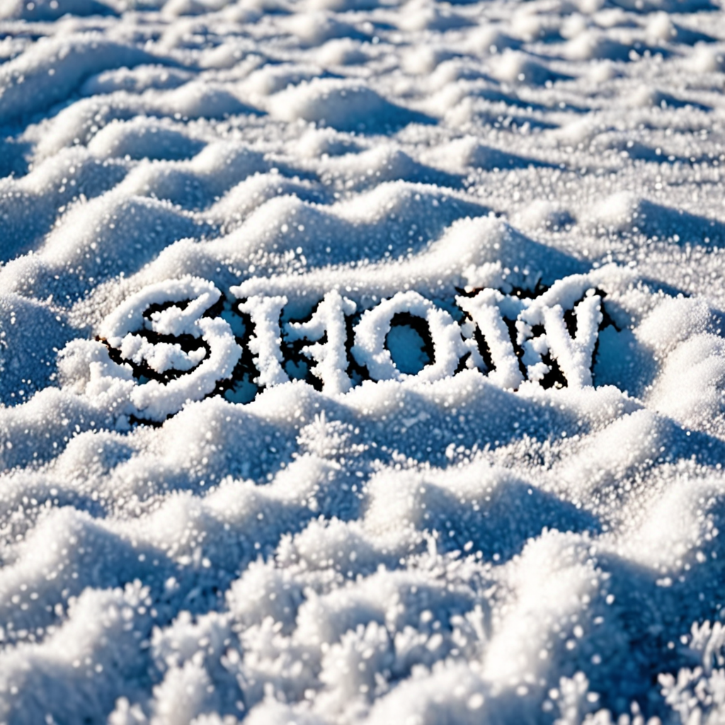 Real snow with Mira name on it in handwriting