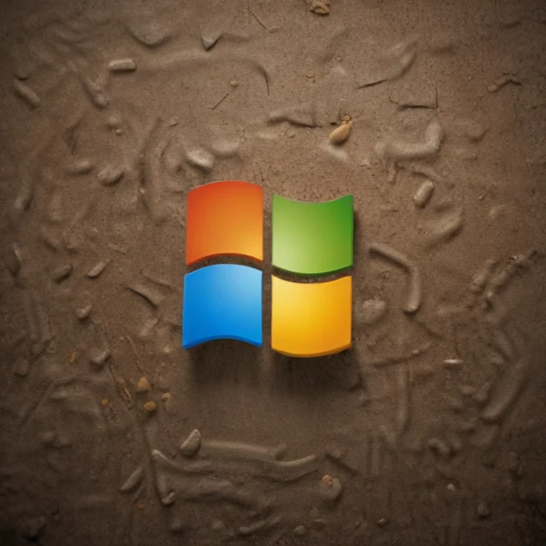 Iconic Windows Logo Set Against a Textured Earthy Background